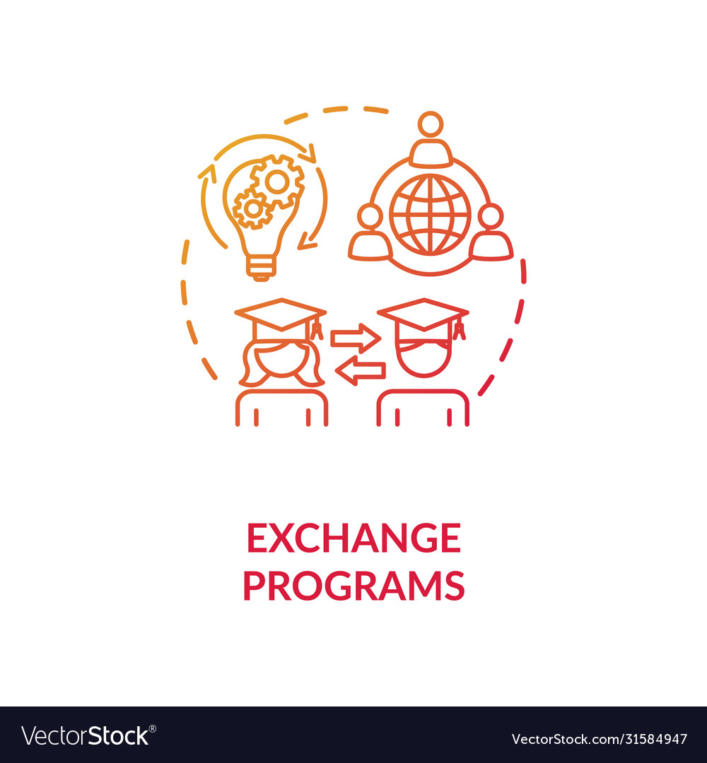 Exchange programs concept icon Royalty Free Vector Image