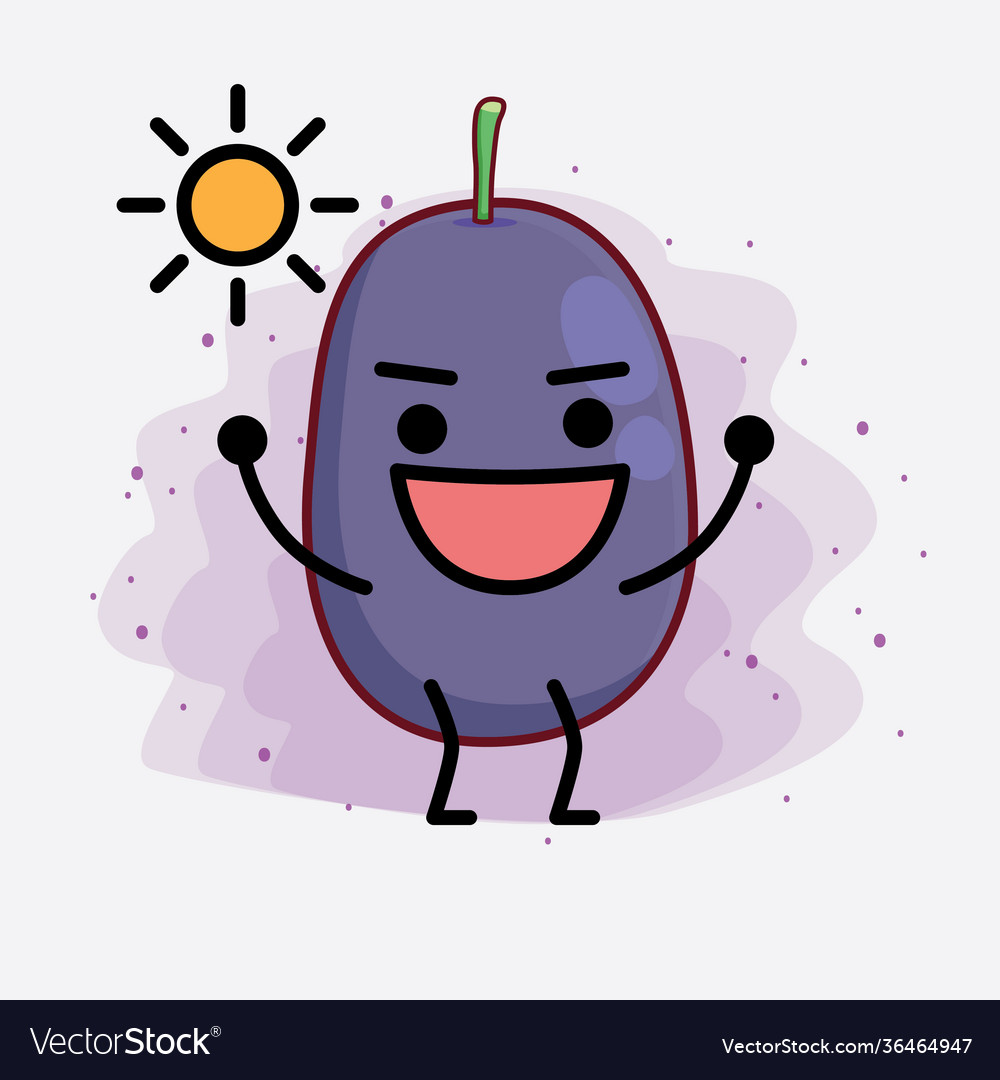 Java plum fruit cute character with simple face Vector Image