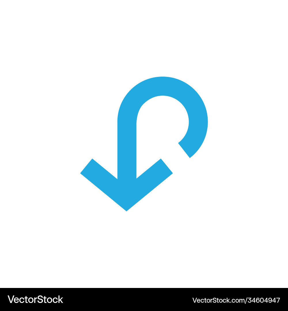 Letter p abstract turn arrow rotate logo Vector Image