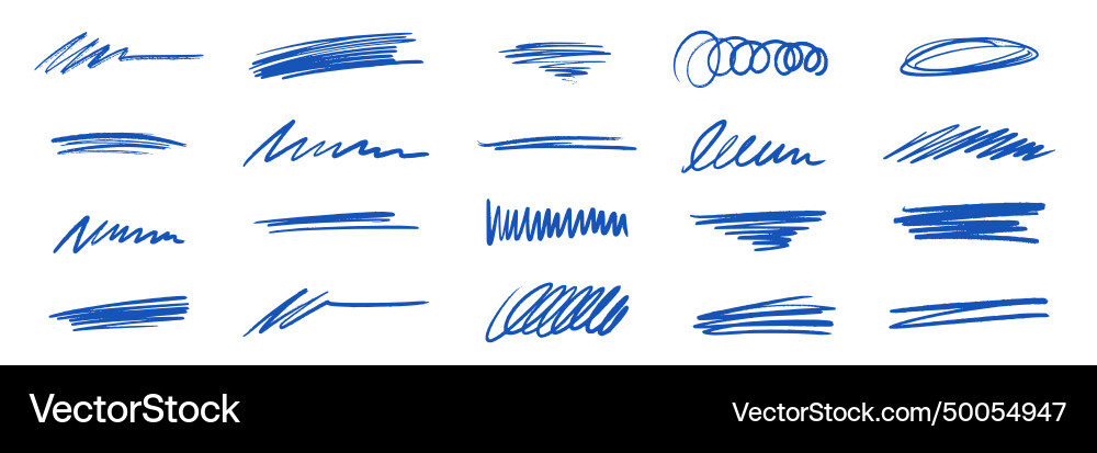 Line brush marker pen pencil stroke blue Vector Image