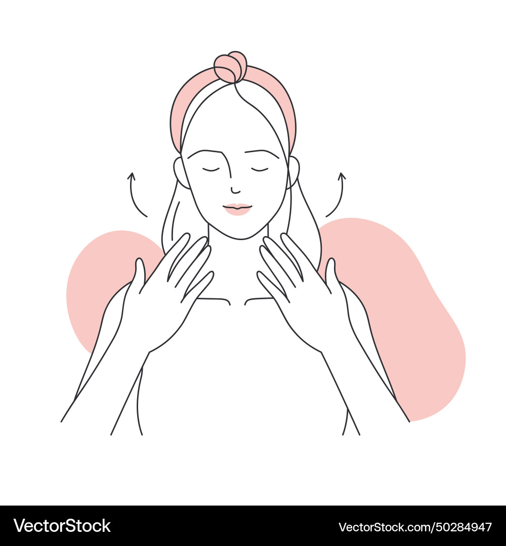 Serum applying steps and massage Royalty Free Vector Image
