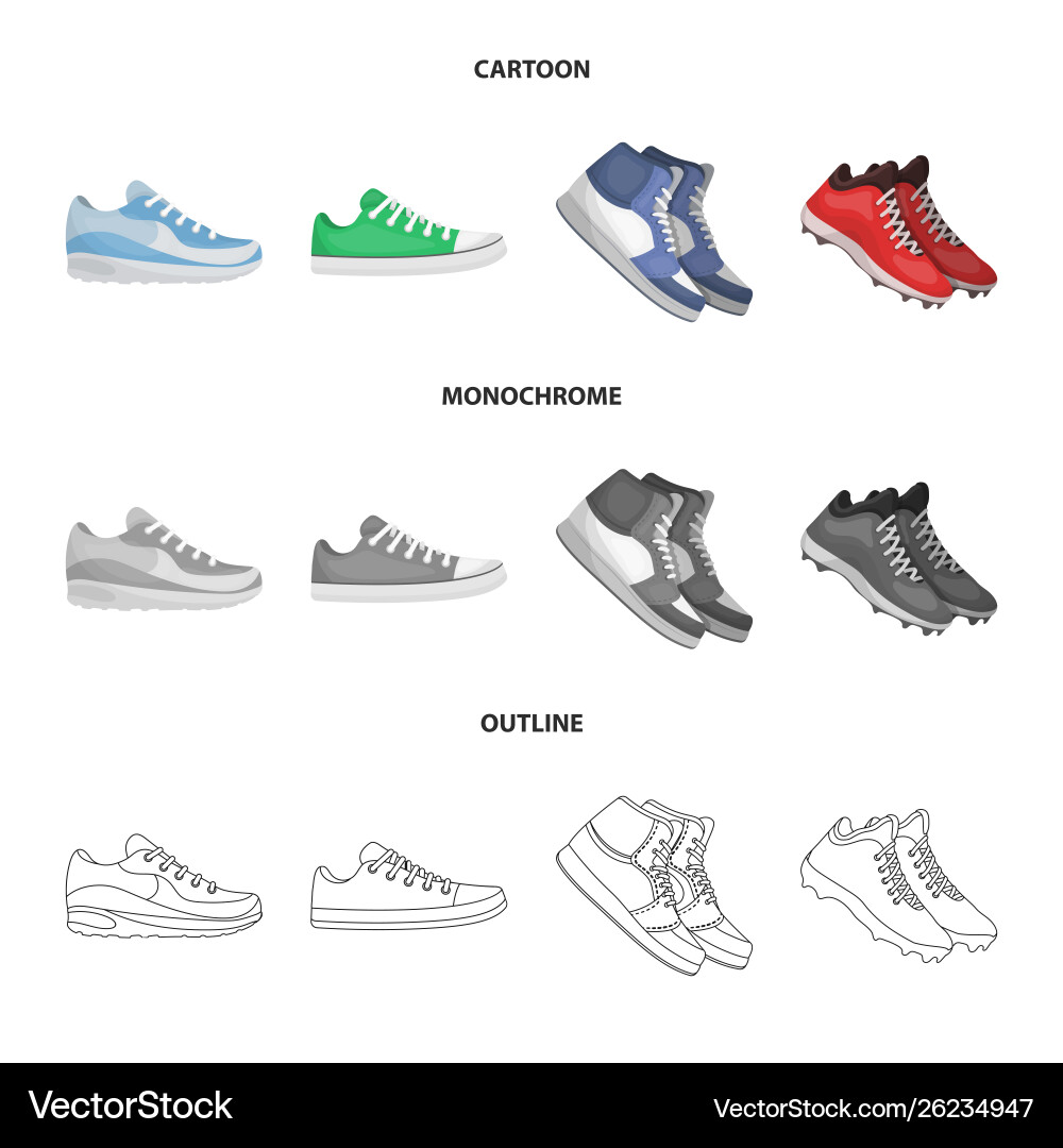 Shoe and sport symbol set Royalty Free Vector Image
