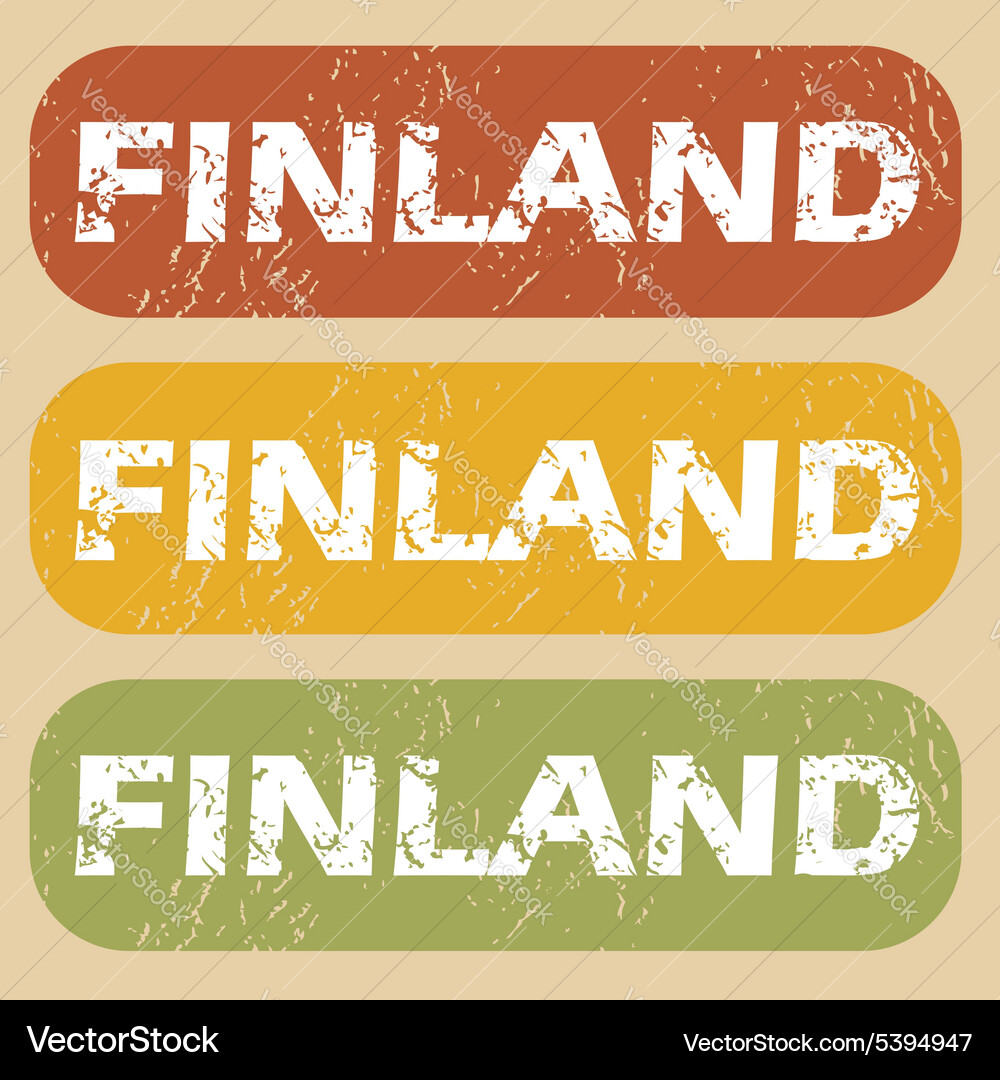 Vintage finland stamp set Royalty Free Vector Image