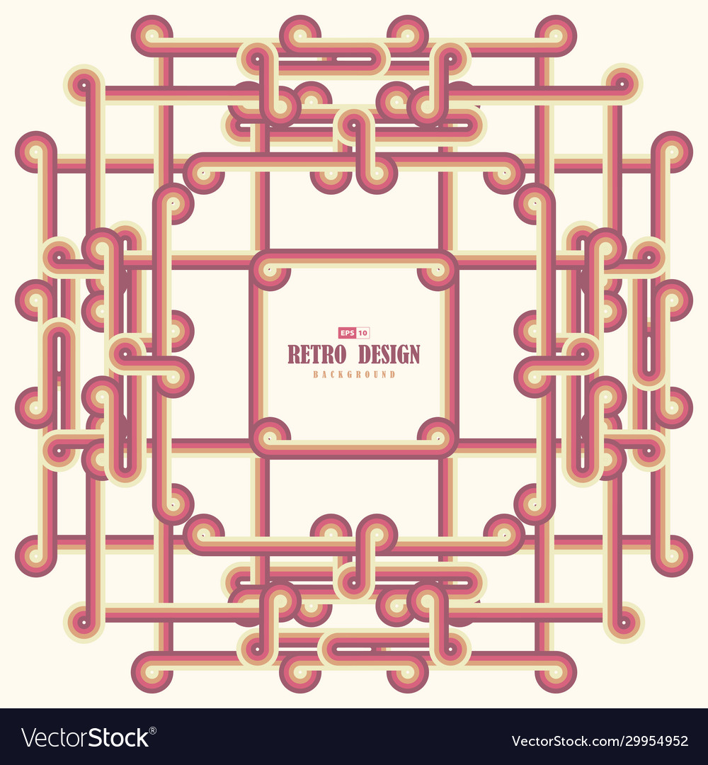 Abstract retro line pattern artwork frame Vector Image