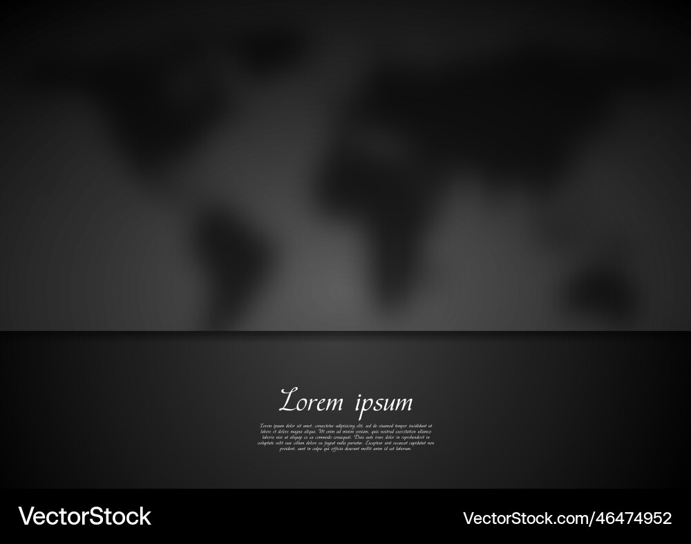 Black blurred map background Royalty Free Vector Image