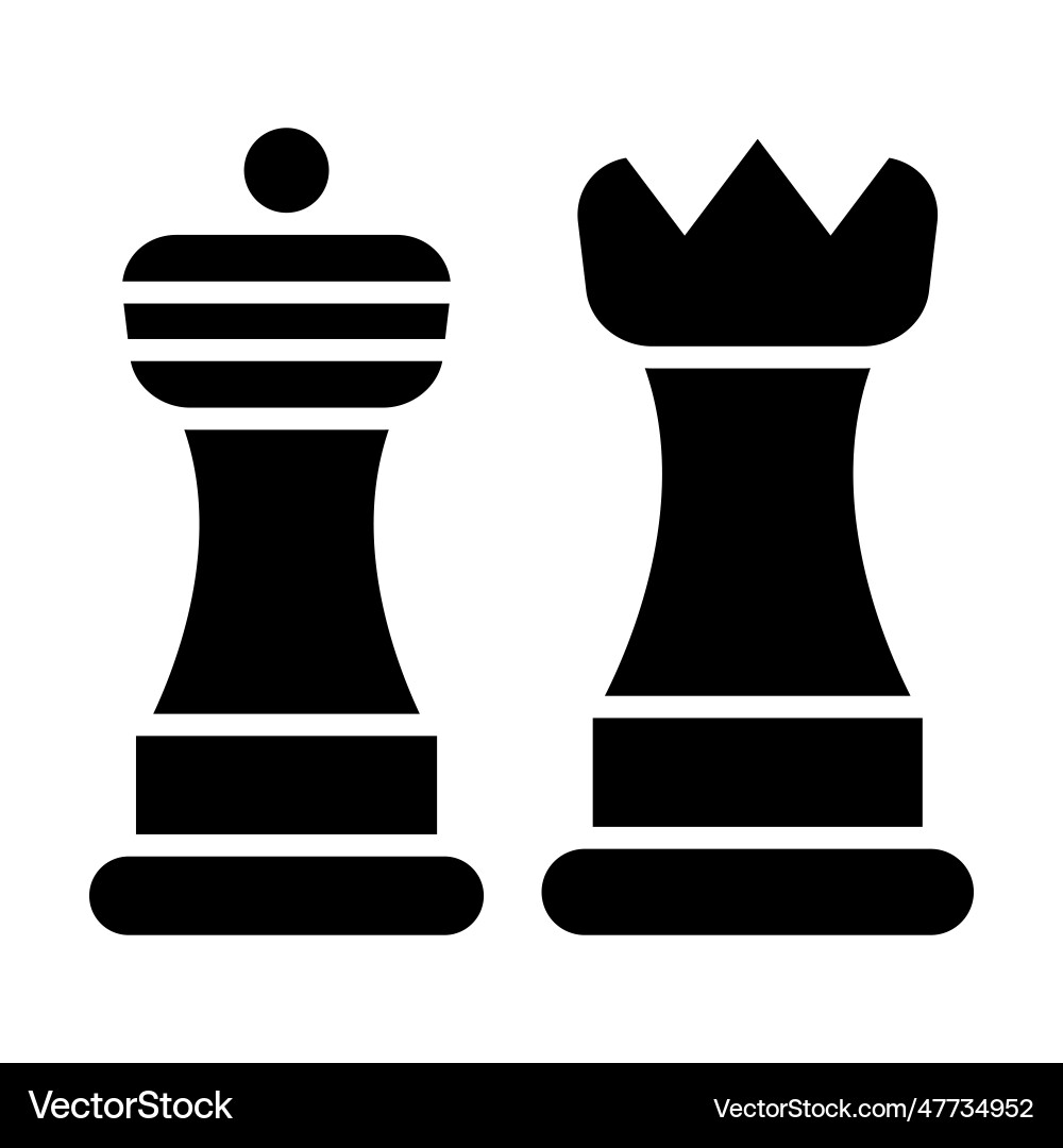 Chess glyph icon for personal and commercial use Vector Image