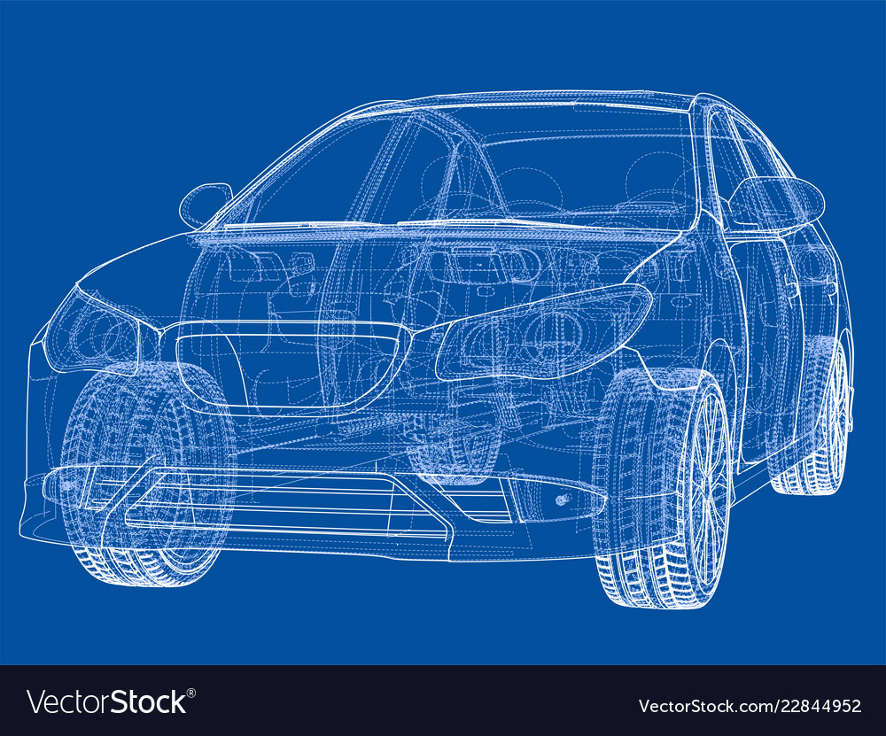 Concept car rendering 3d Royalty Free Vector Image