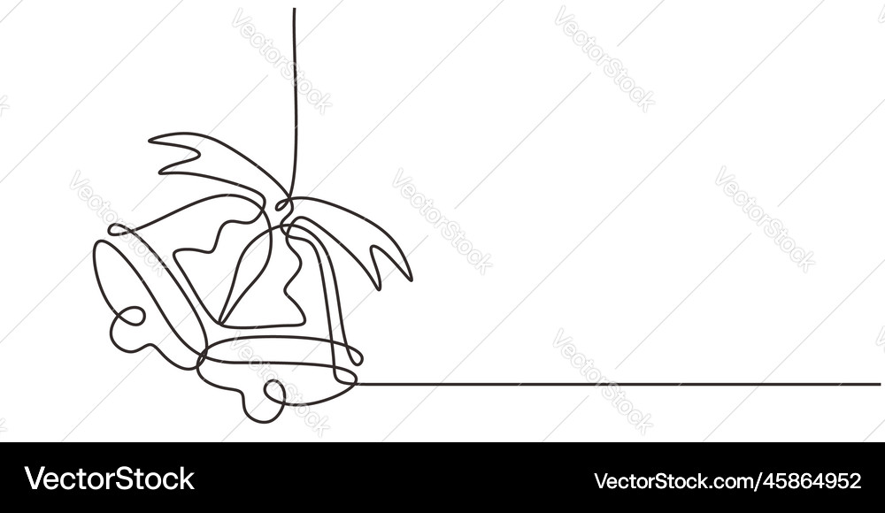 Continuous line drawing of christmas bell Vector Image