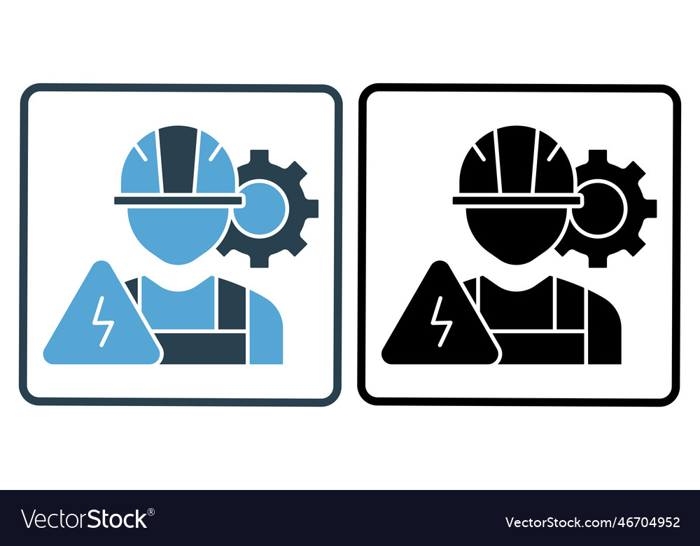 Electrical engineering icon worker Royalty Free Vector Image