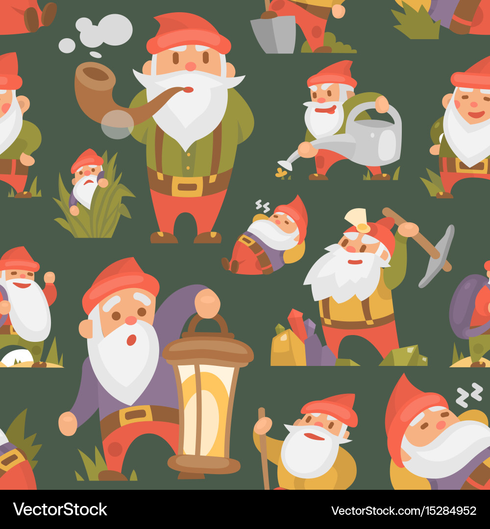 Fairy tale fantastic gnome dwarf elf character Vector Image
