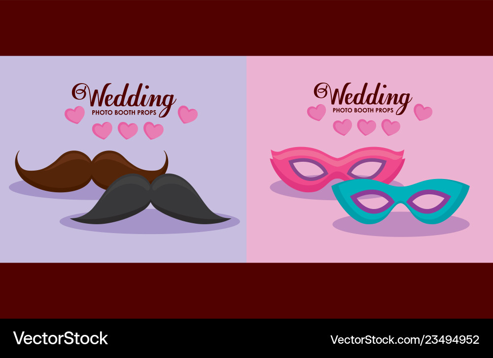 Hipster moustache with masks carnival Royalty Free Vector