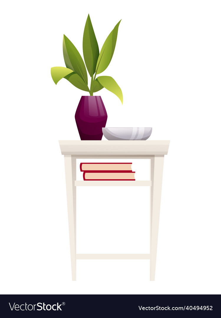 Home interior design decoration elements table Vector Image