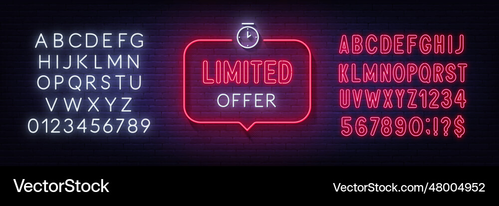 Limited offer neon sign in the speech bubble Vector Image