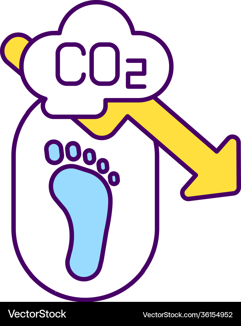 Reducing carbon emissions rgb color icon Vector Image