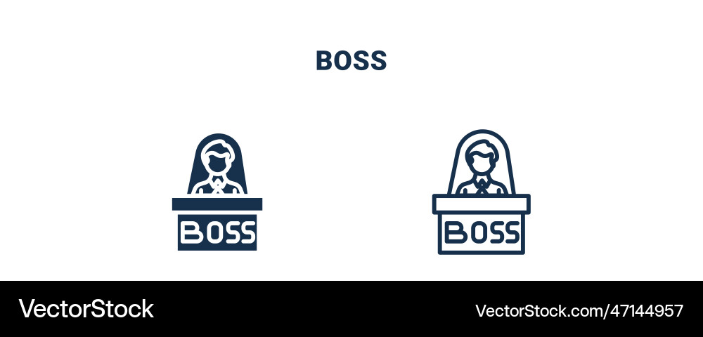 Boss icon outline and filled icon from human Vector Image