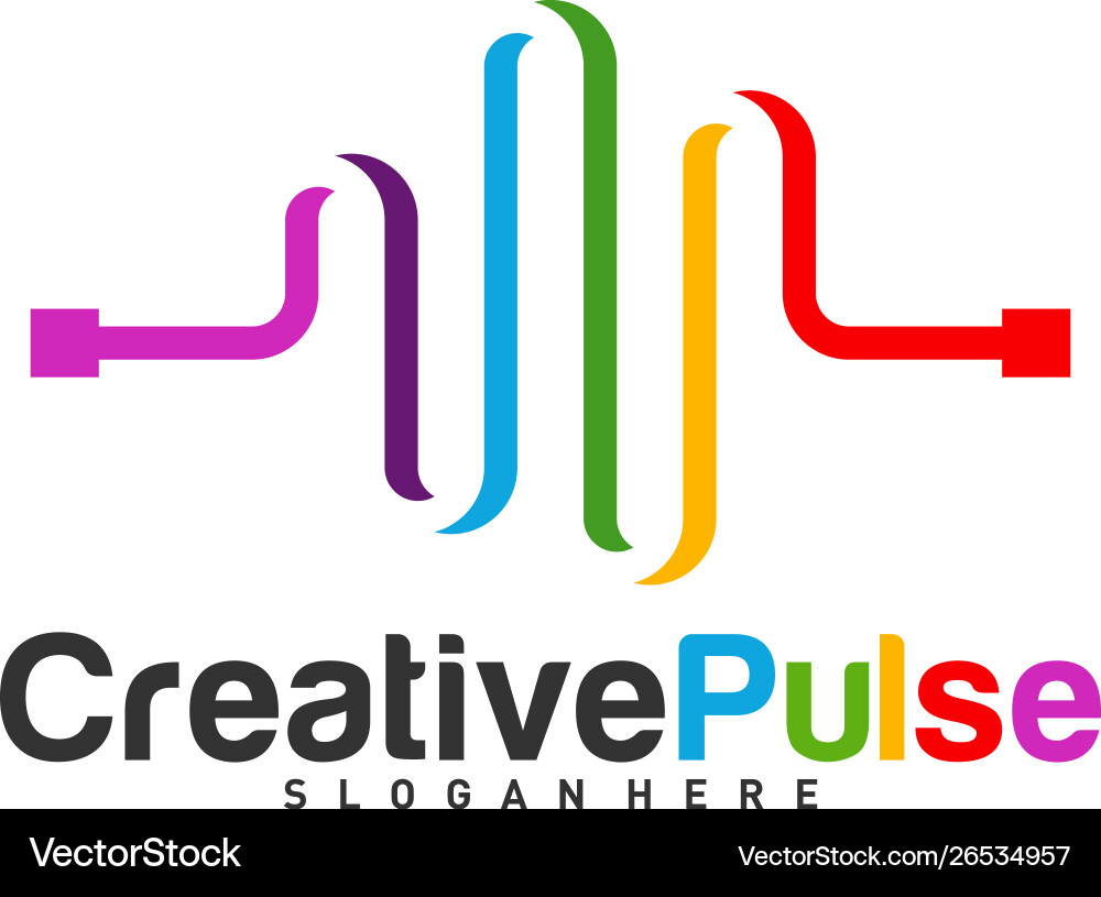 Colorful pulse logo concepts pulse people logo Vector Image