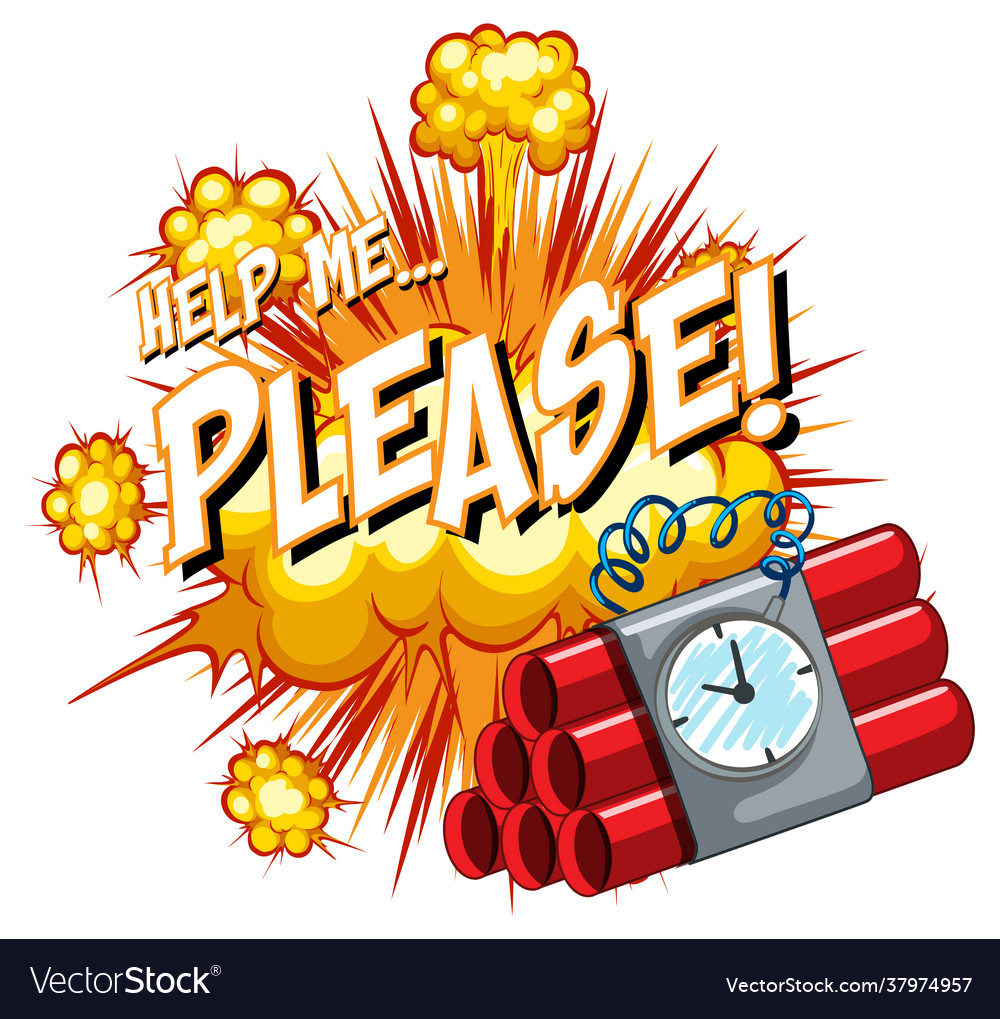 Comic speech bubble with help me please text Vector Image