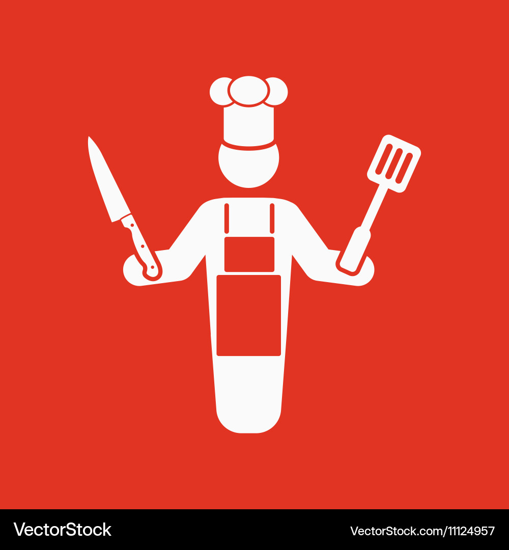 Cook icon chef and barbecue restaurant Royalty Free Vector