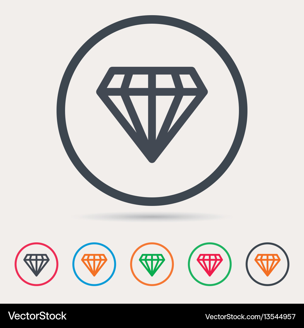 Diamond icon jewelry gem sign Royalty Free Vector Image