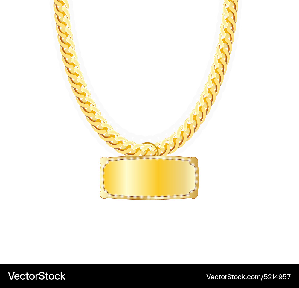 Gold chain jewelry whit pendants Royalty Free Vector Image