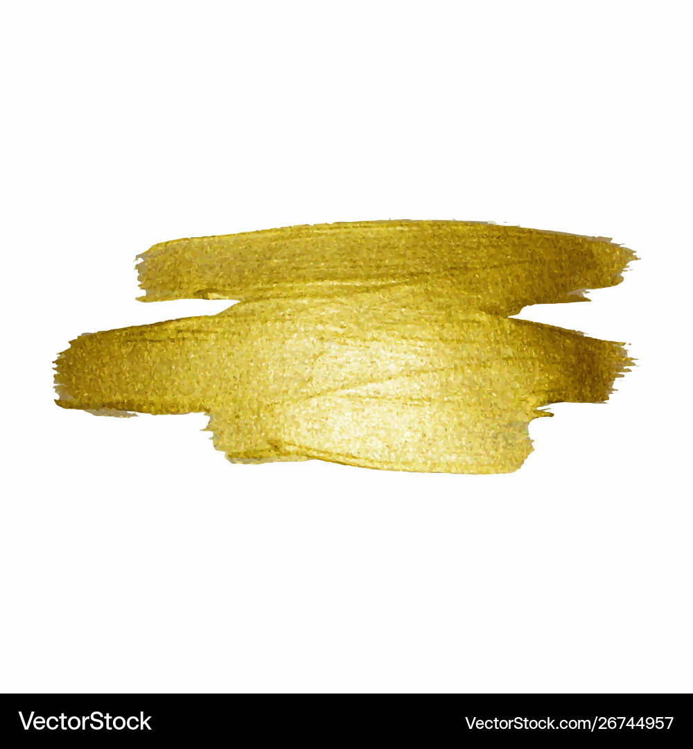 Gold texture paint stain hand drawn brush stroke Vector Image