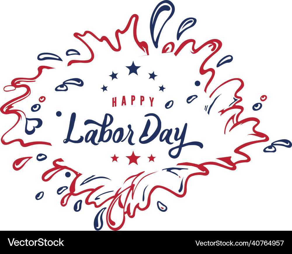 Happy labor day handwritten lettering Royalty Free Vector