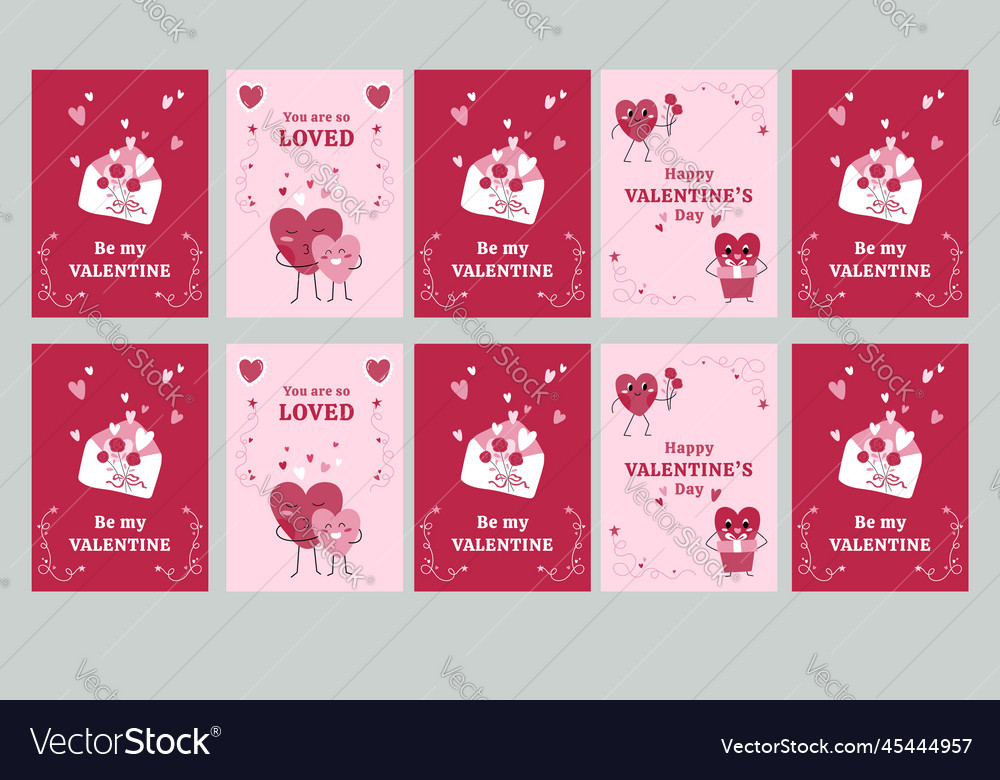Happy valentine day media social stories flat Vector Image