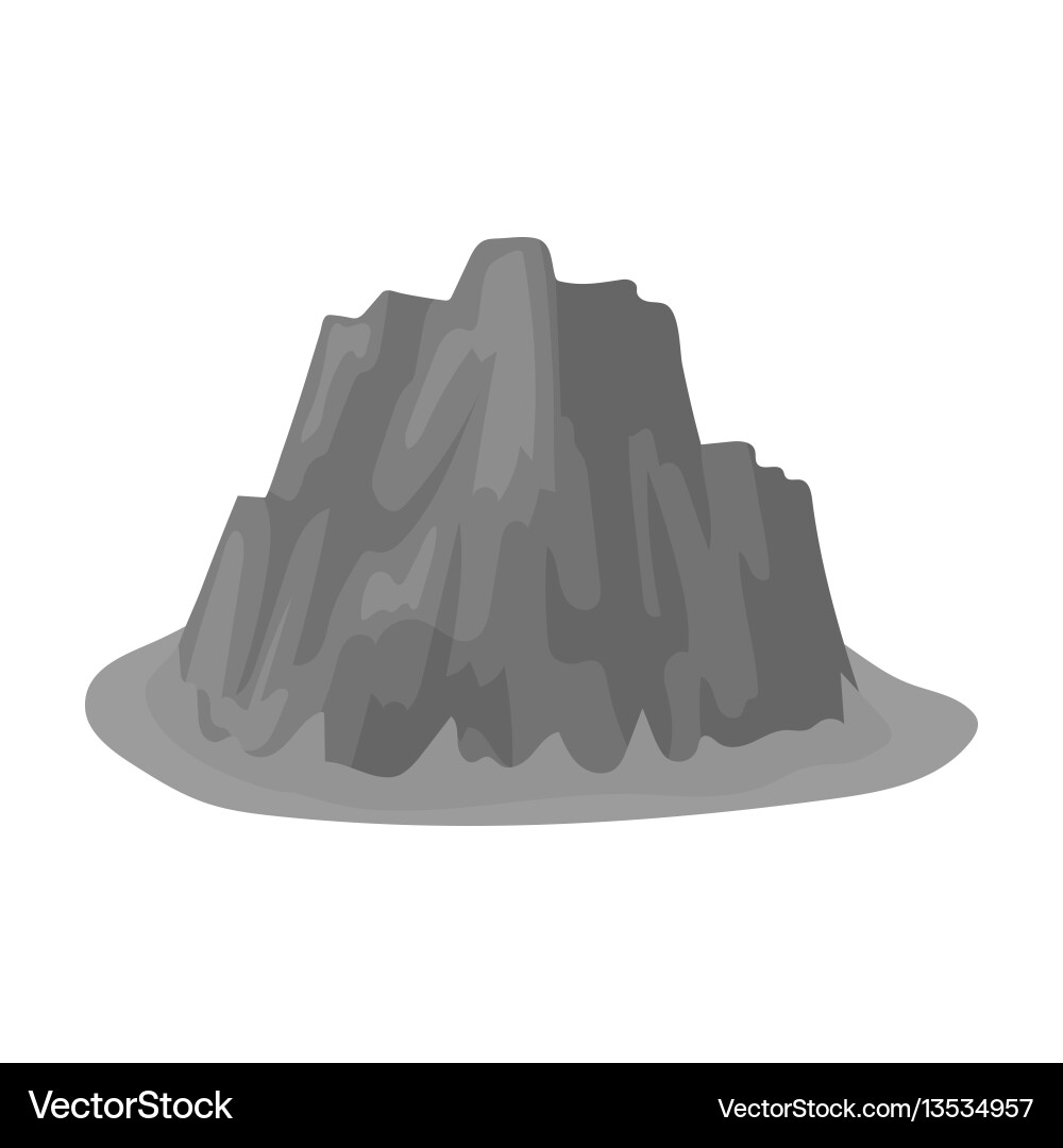 High steep mountain with grass dark colors Vector Image