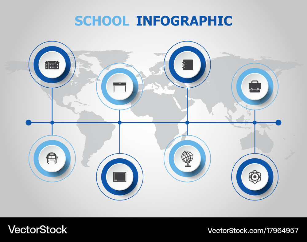Infographic design with school icons Royalty Free Vector