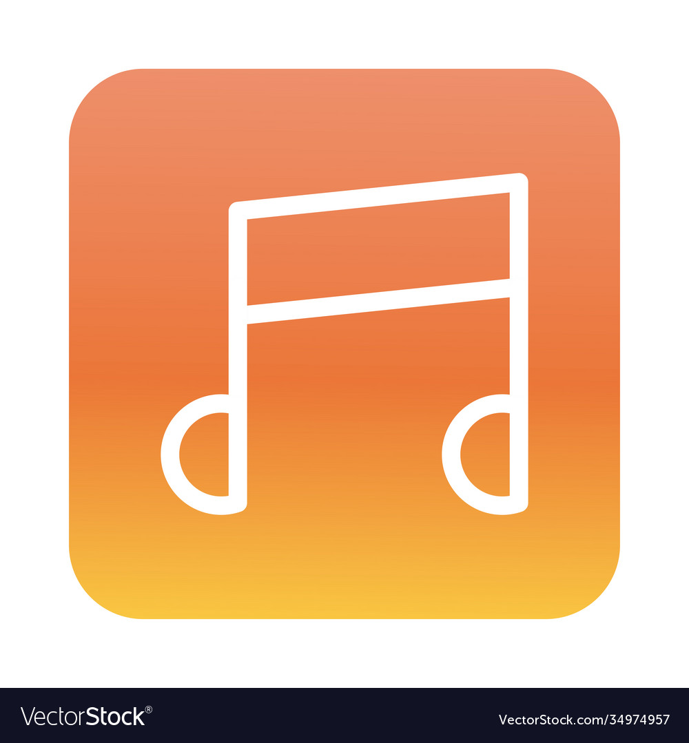 Music note block gradient style icon Royalty Free Vector