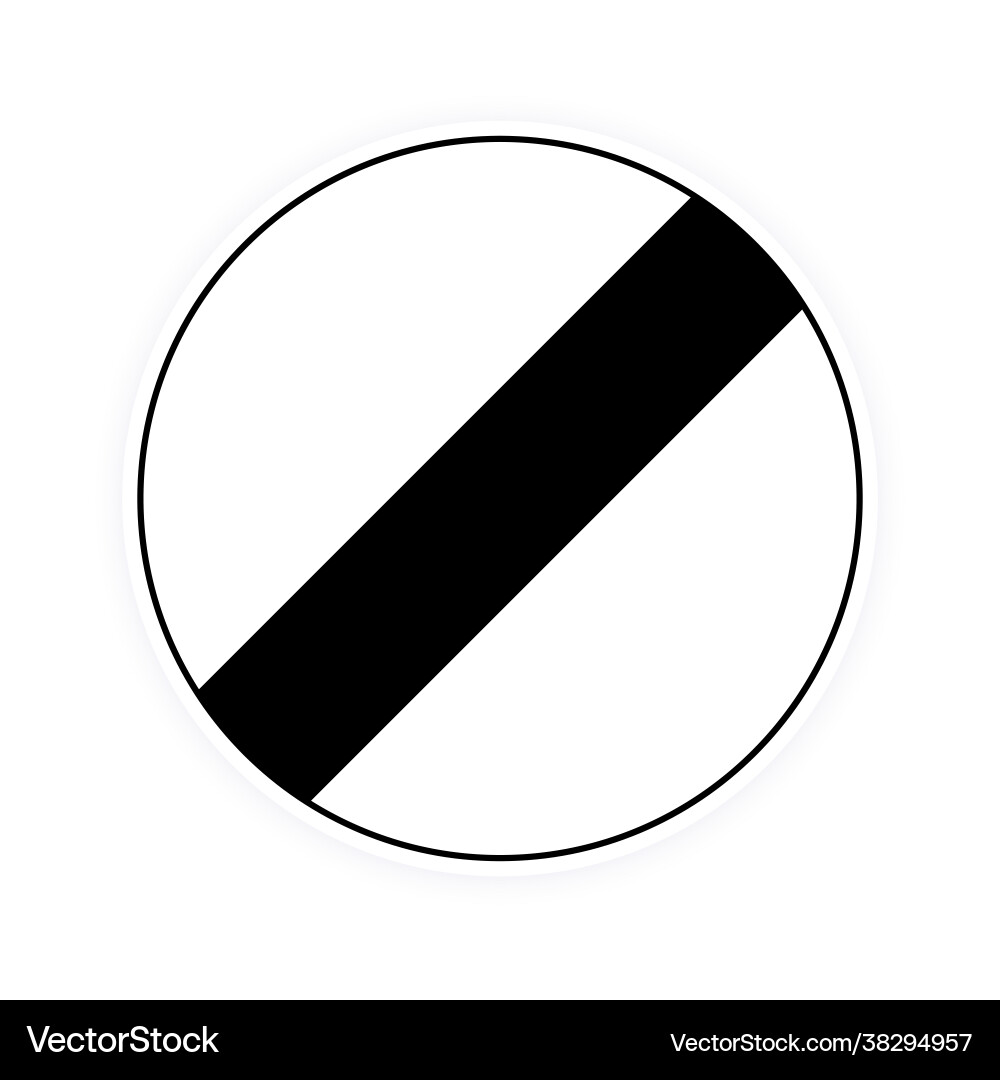 National uk round traffic derestriction sign flat Vector Image