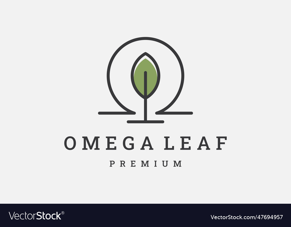 Omega leaf Royalty Free Vector Image - VectorStock