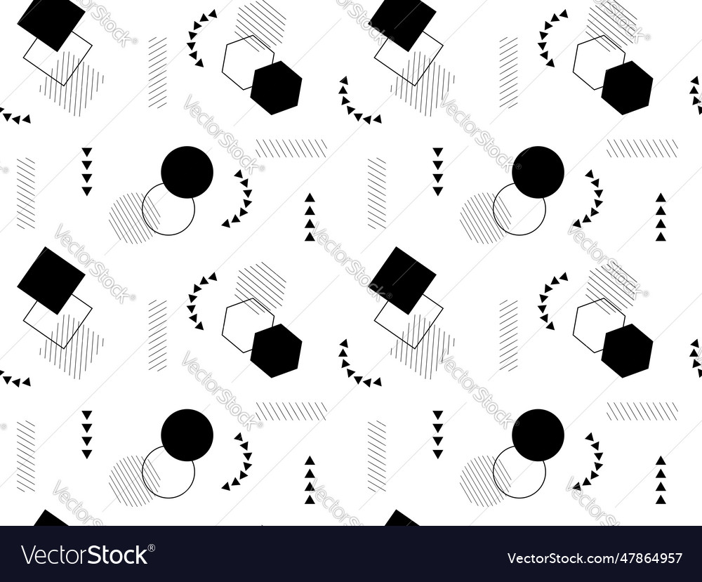 Pattern seamless geometry black Royalty Free Vector Image