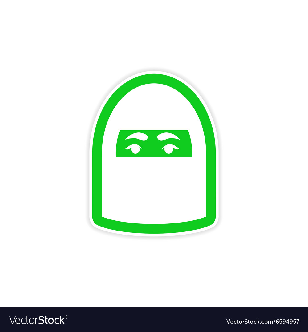 Stylish Paper Sticker On White Background Woman Vector Image