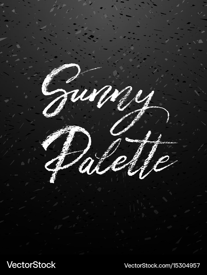 Sunny palette brush lettering vocation cards Vector Image