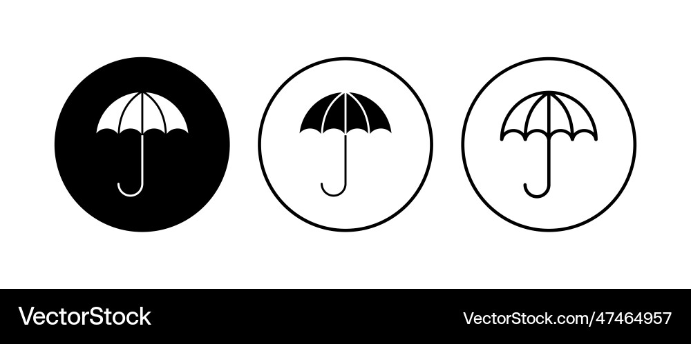 Umbrella icon set umbrella sign icon Royalty Free Vector