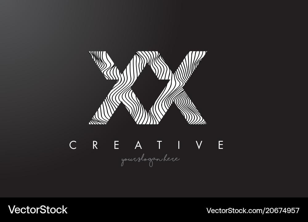Xx x letter logo with zebra lines texture Vector Image