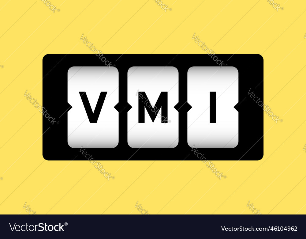 Black color in word vmi abbreviation of vendor Vector Image
