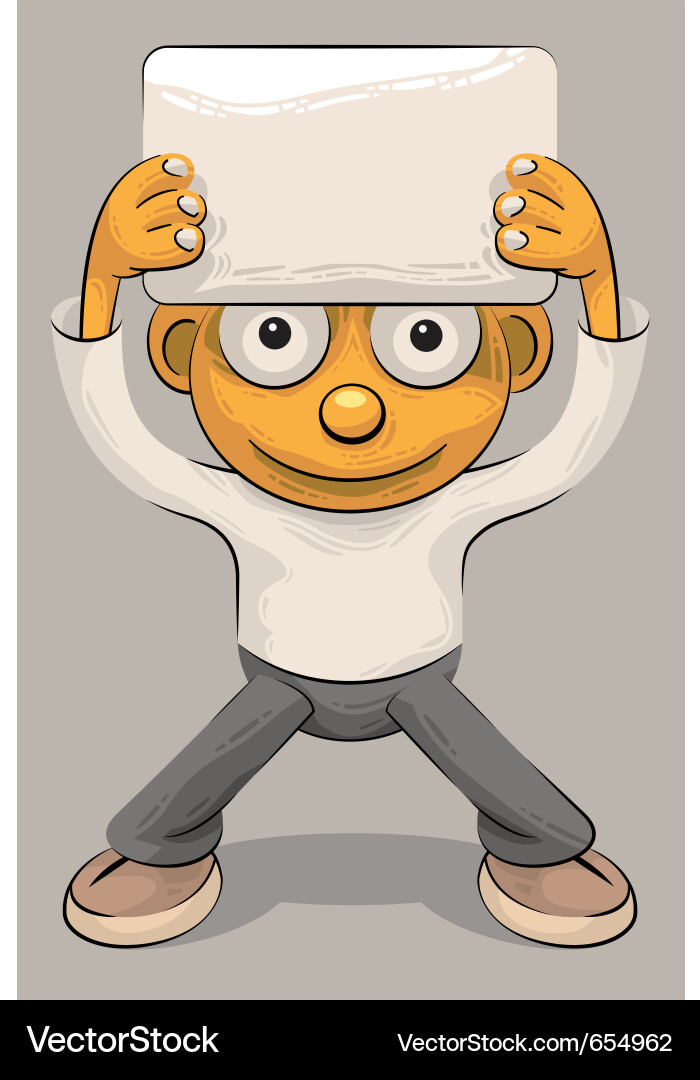 Boy and sheet of paper Royalty Free Vector Image