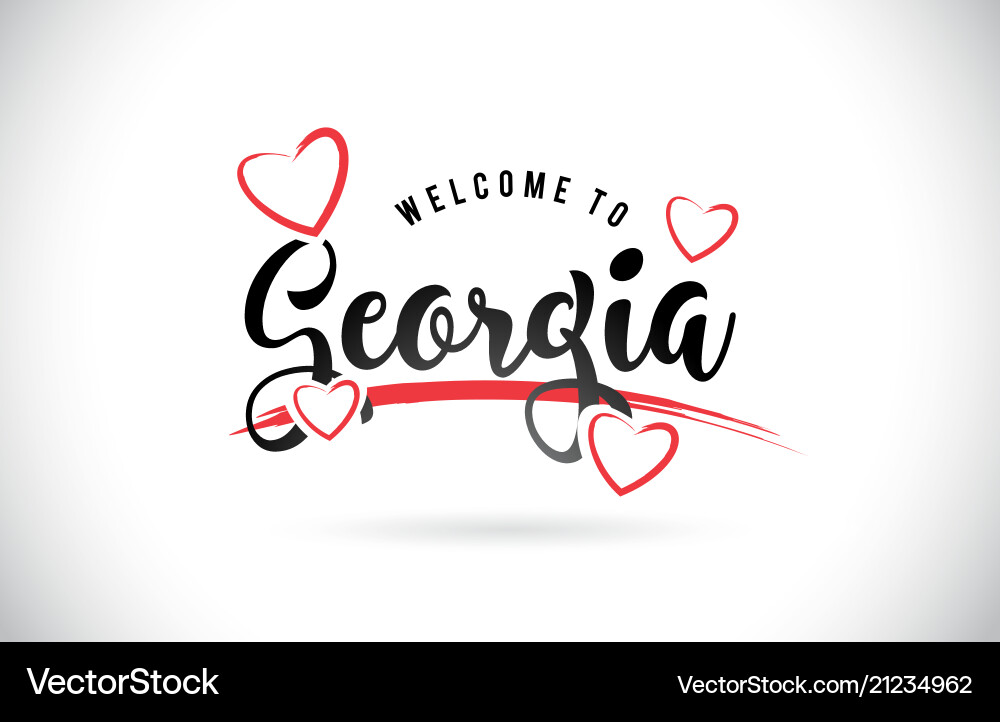 Georgia welcome to word text with handwritten Vector Image