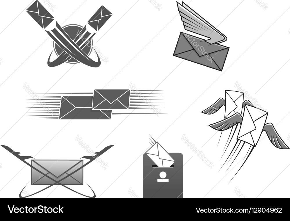 Mail post letter envelope postal icon Royalty Free Vector
