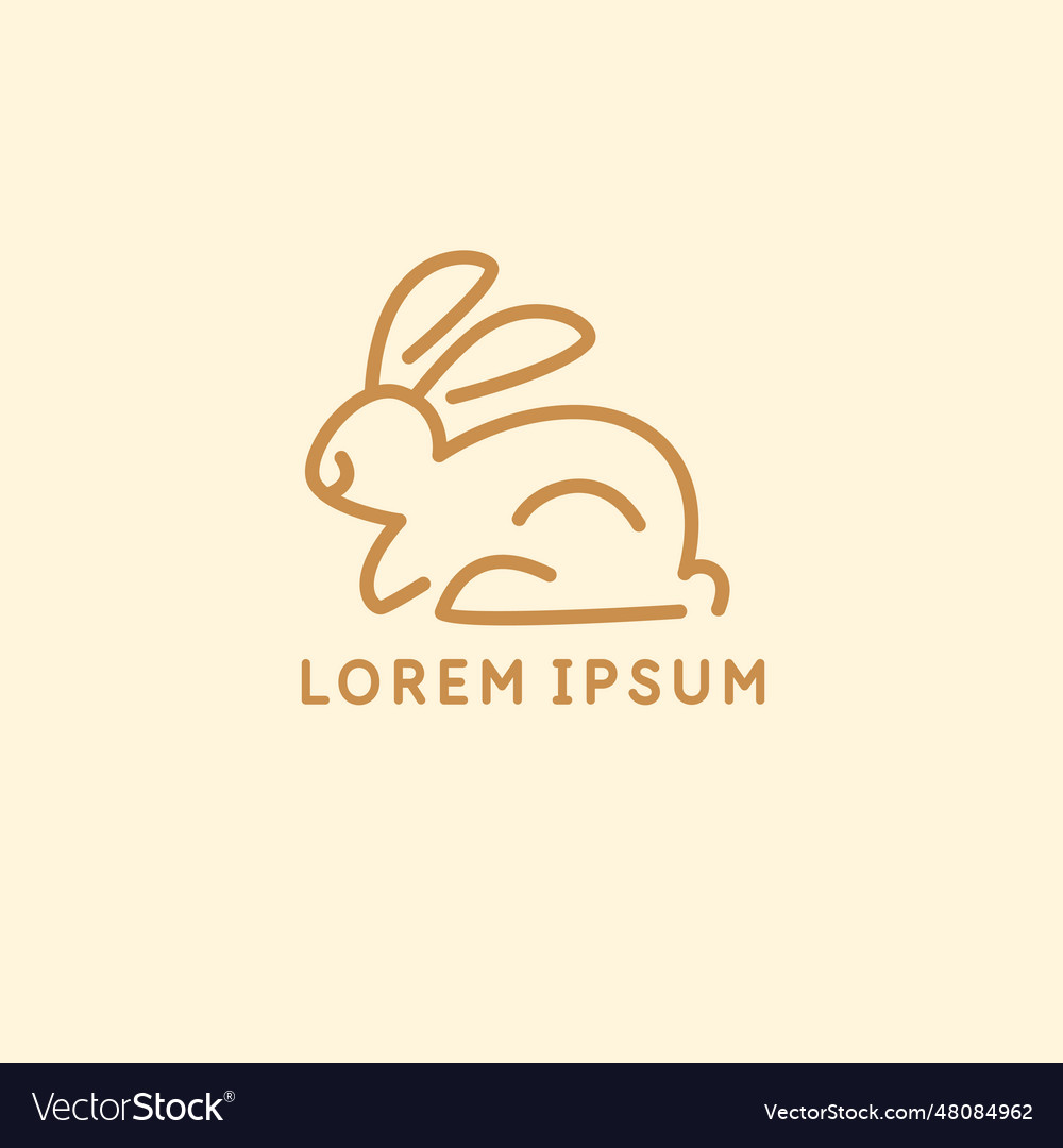 Minimalistic linear rabbit image modern graphics Vector Image