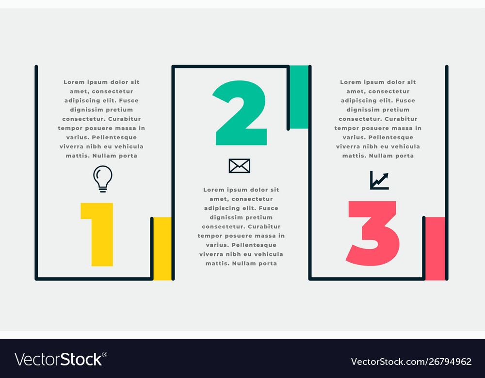 Modern three steps infographic presentation Vector Image