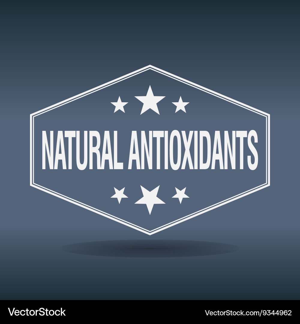 Natural antioxidants hexagonal white vintage retro