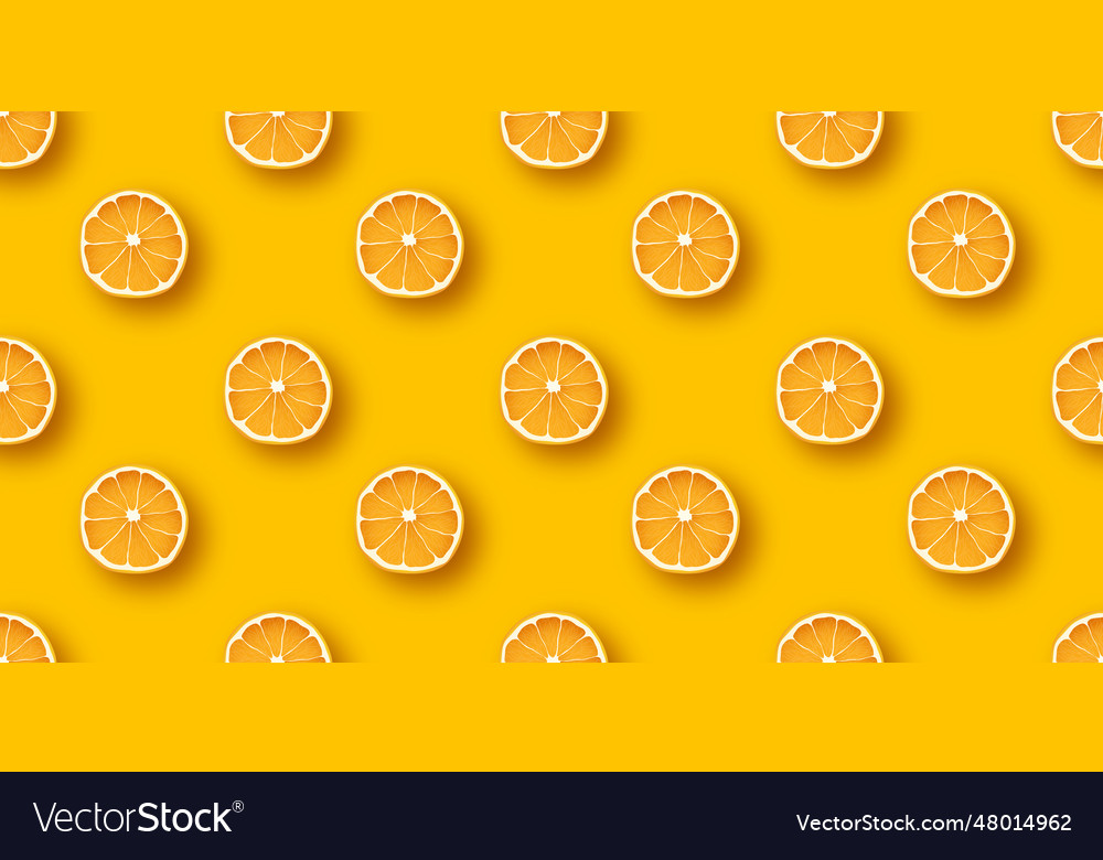 Orange fruit seamless pattern fresh citrus Vector Image