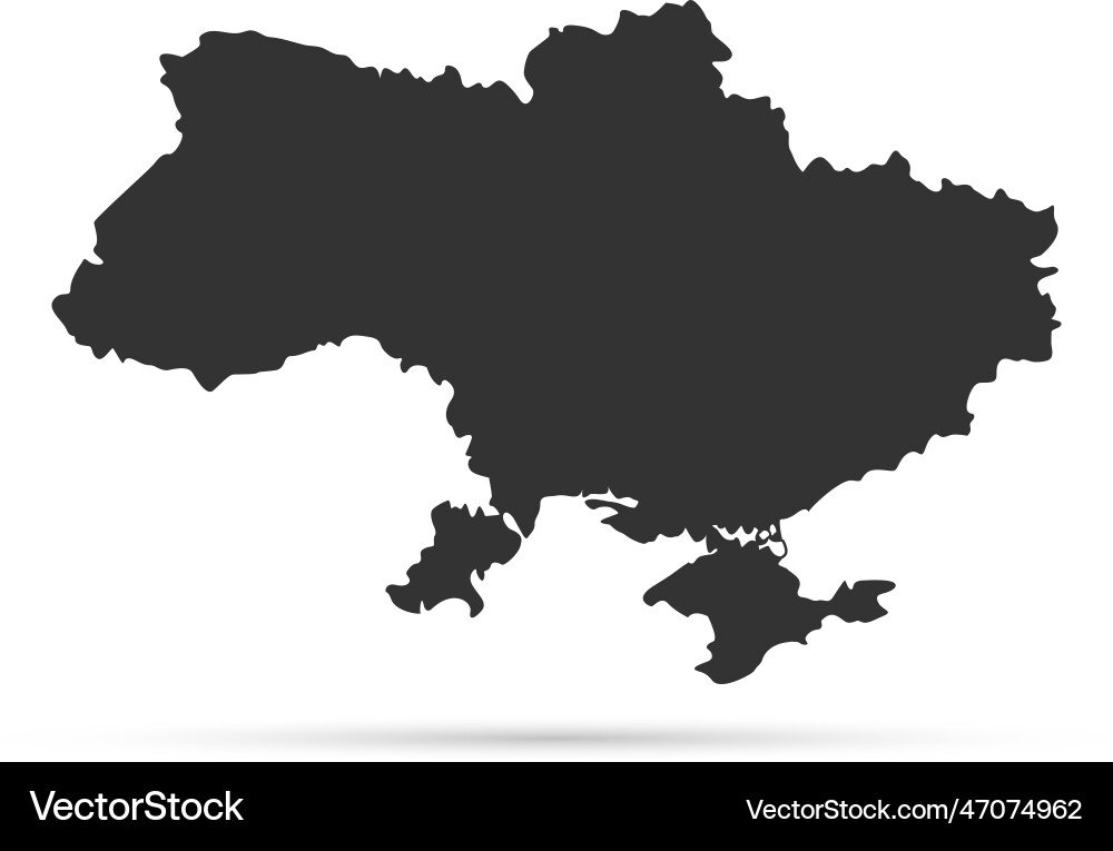 Outline map of ukraine Royalty Free Vector Image