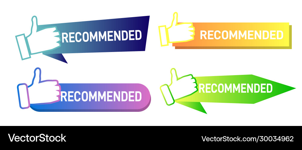 Recommend badges creative Royalty Free Vector Image