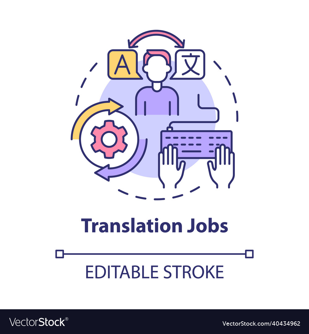 Translation jobs concept icon Royalty Free Vector Image