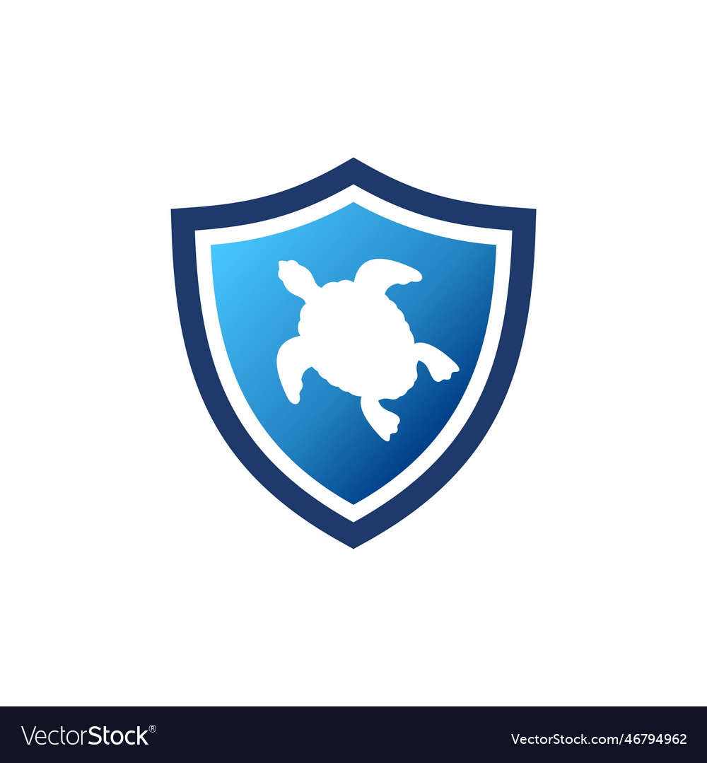 Turtle conservation logo template Royalty Free Vector Image