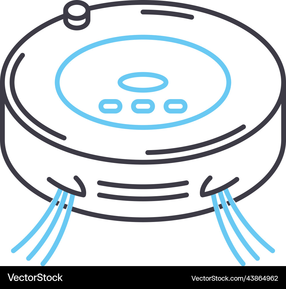Vacuum cleaner robot line icon outline symbol Vector Image